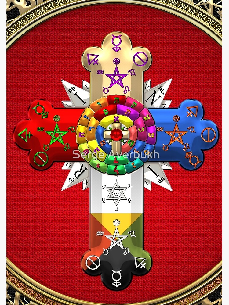 "Rosy Cross - Rose Croix in Gold on Red " Journal for Sale by Serge ...