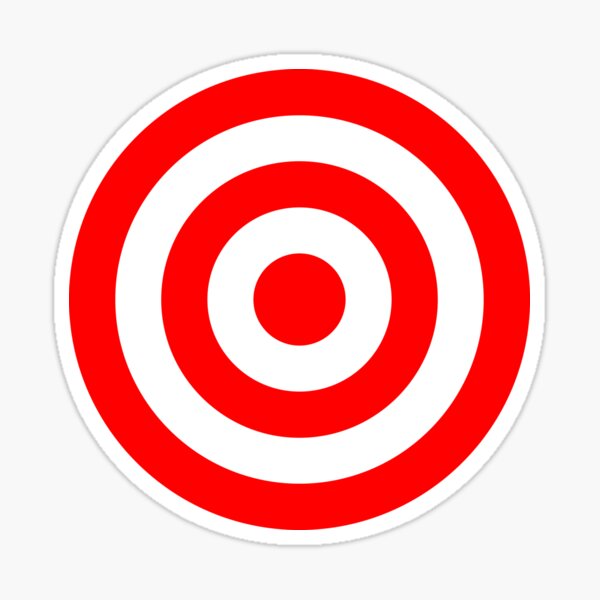 "Bullseye Target Red & White Shooting Rings" Sticker for Sale by ...