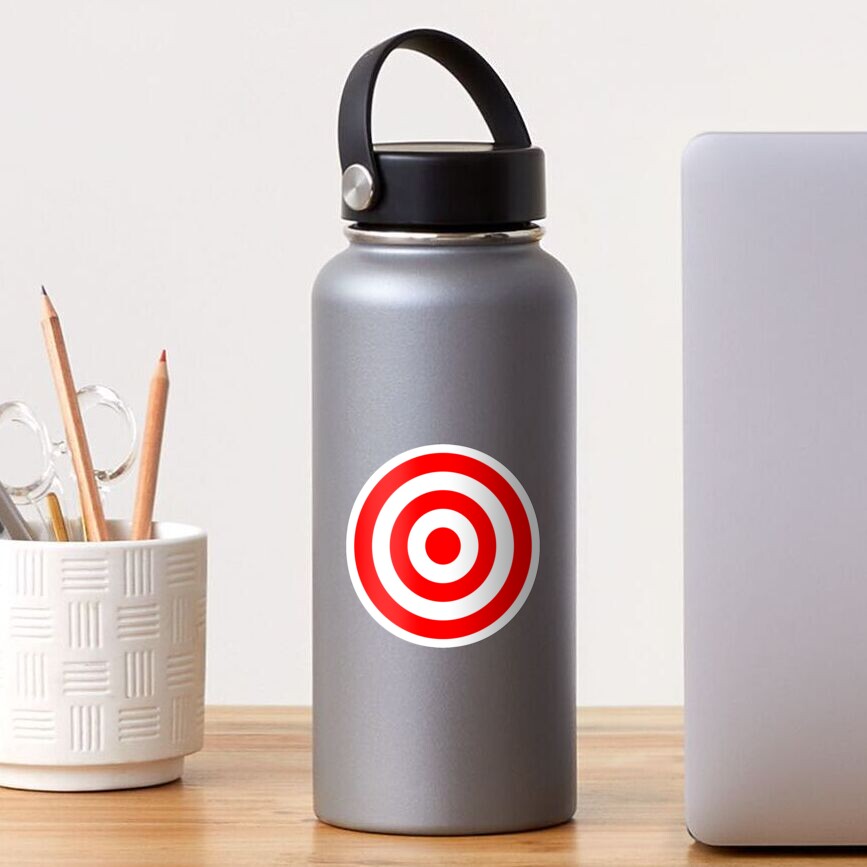 "Bullseye Target Red & White Shooting Rings" Sticker for Sale by ...