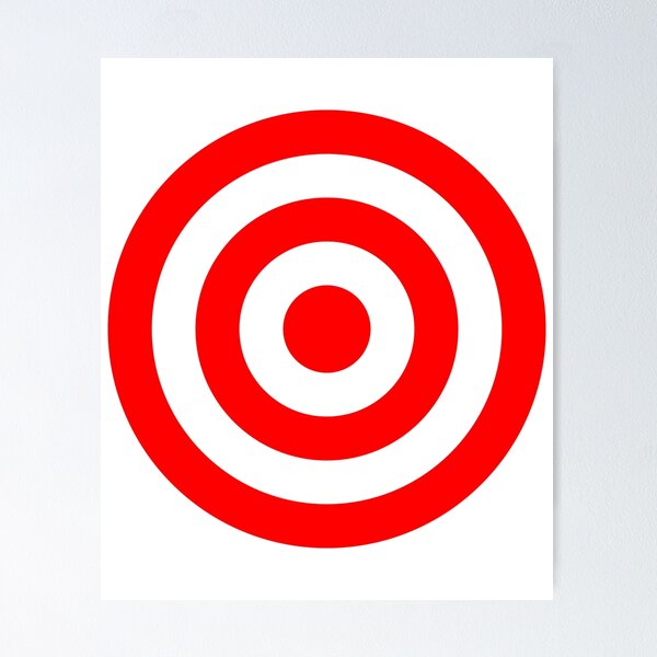 "Bullseye Target Red & White Shooting Rings" Poster for Sale by ...