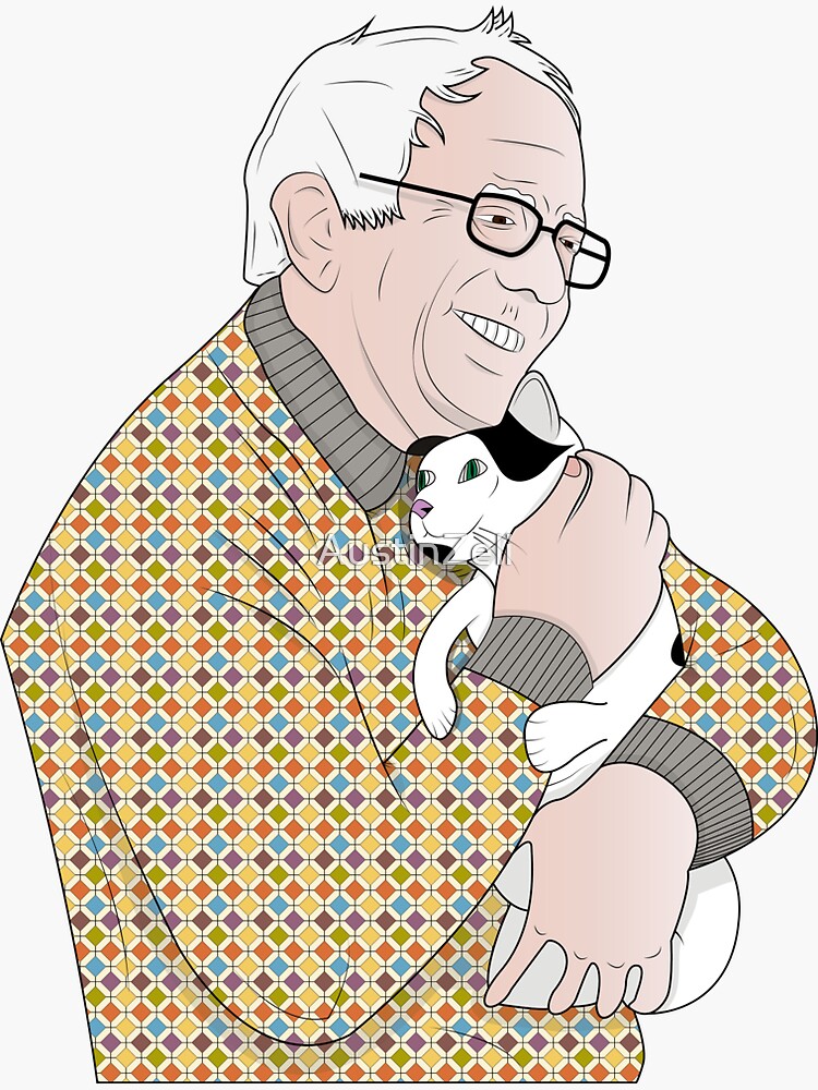 "Bernie Sanders holding cat png" Sticker for Sale by AustinZeli | Redbubble