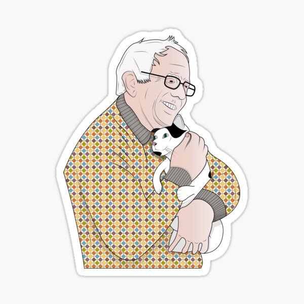 "Bernie Sanders holding cat png" Sticker for Sale by AustinZeli | Redbubble