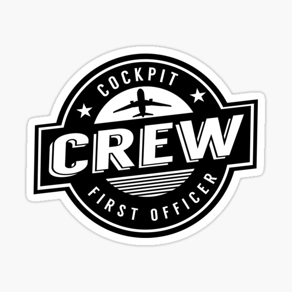 "Badge Flight Crew Cockpit Pilot First Officer" Sticker by Shirt-Expert ...
