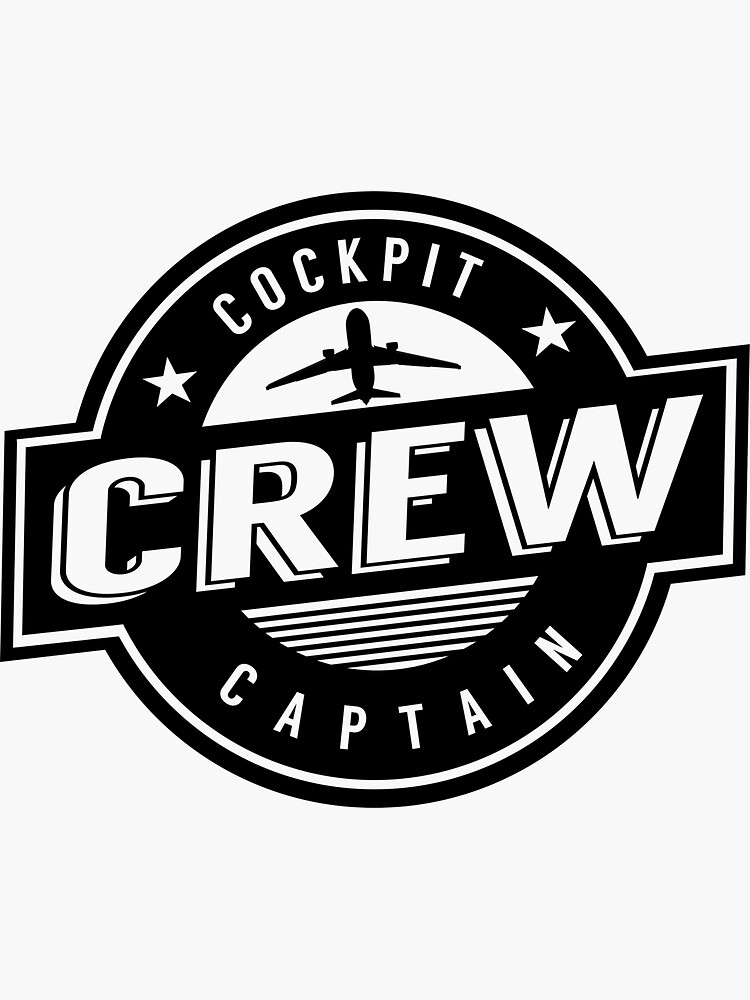 "Badge Flight Crew Cockpit Pilot Captain" Sticker by Shirt-Expert ...