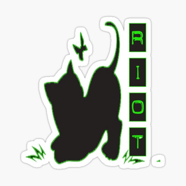 "Riot Kitty " Sticker for Sale by serpentsky17 | Redbubble