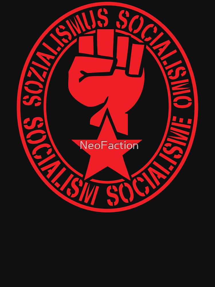 "Socialist Raised Fist and Red Star" T-shirt for Sale by NeoFaction ...