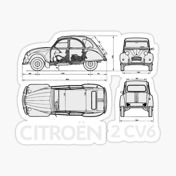 Citroen 2cv Stickers | Redbubble