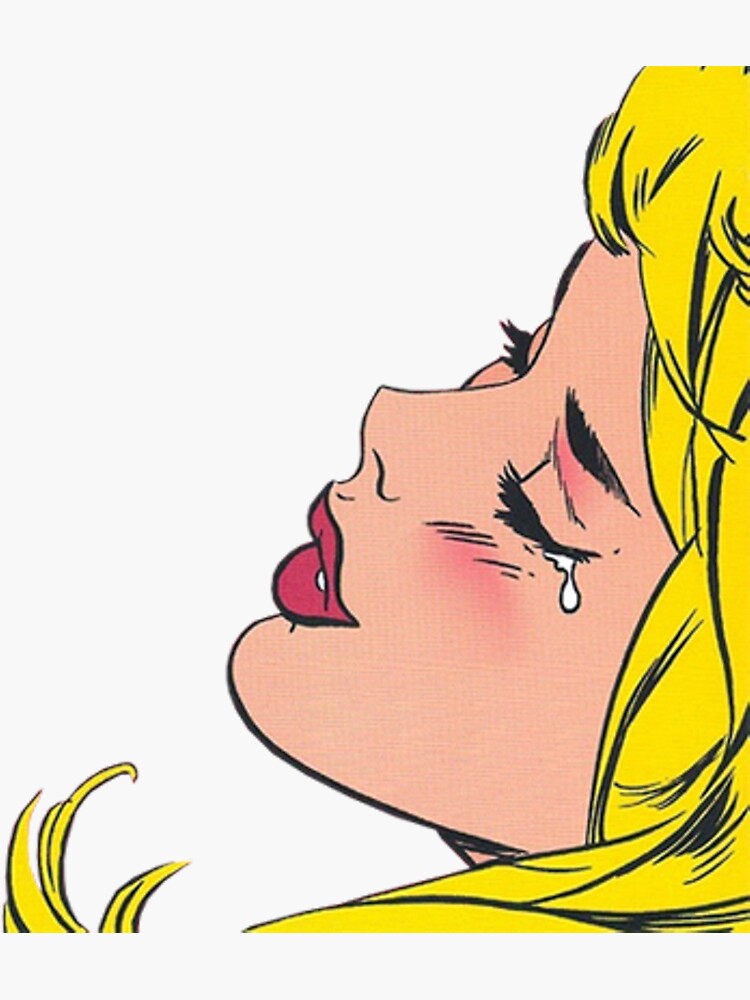 "Sad Girl / Retro Cartoon" Sticker by darlgrisanti | Redbubble