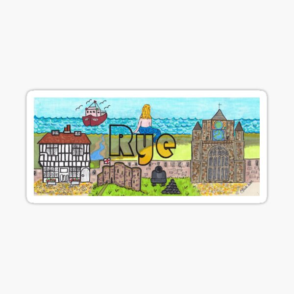 "Rye, Sussex - The Ancient Town of Rye" Sticker for Sale by JaneWrenArt ...