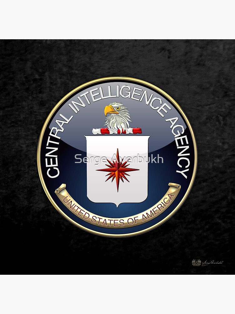 "Central Intelligence Agency - CIA Emblem 3D on Black Velvet" Art Print ...