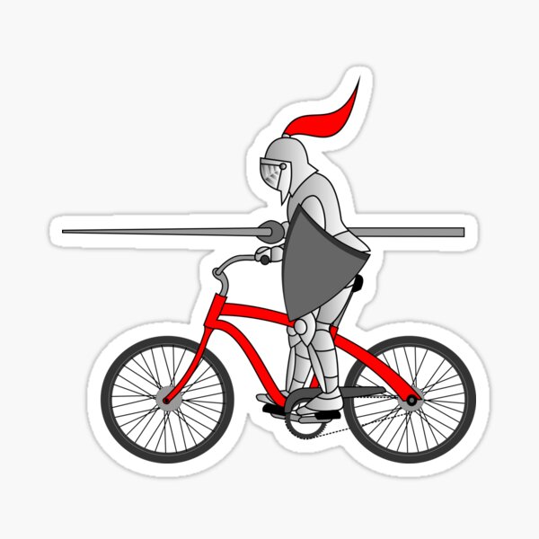 "Bicycle Knight Tjost Lance Horse Gift Wheel Bike" Sticker by ...
