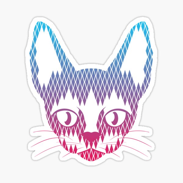 "Geometric Cat Face Devon Rex" Sticker for Sale by aver223 | Redbubble