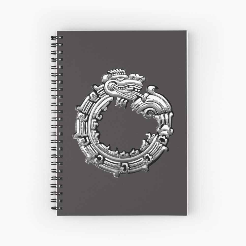"Aztec Serpent Quetzalcoatl 3d [Silver] " Spiral Notebook by Captain7 ...
