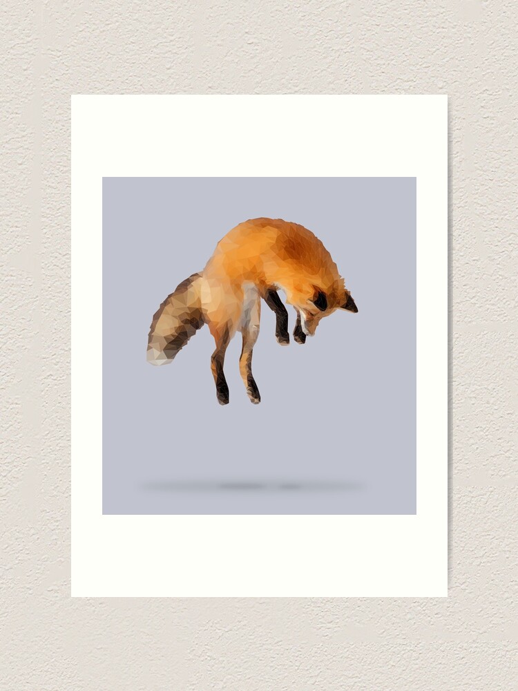"Lowpoly Pouncing Fox" Art Print for Sale by kaylo | Redbubble
