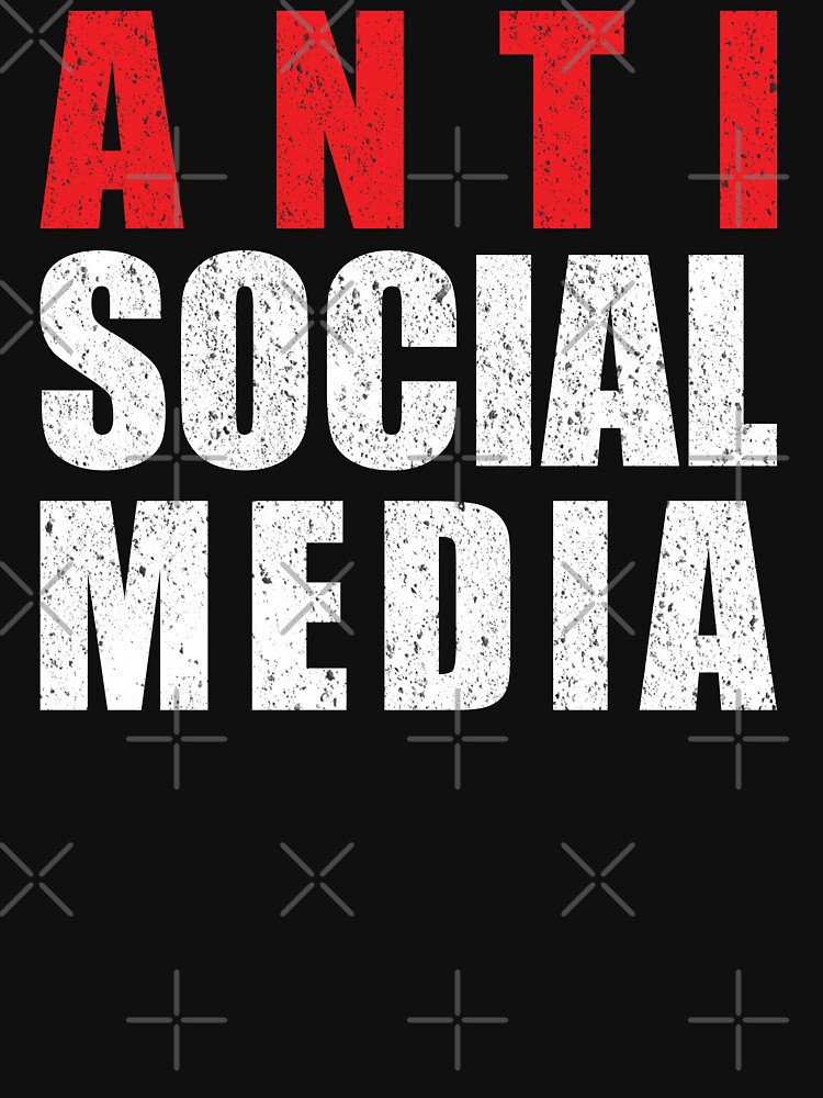 "Anti Social Media Distressed" T-shirt by mBshirts | Redbubble