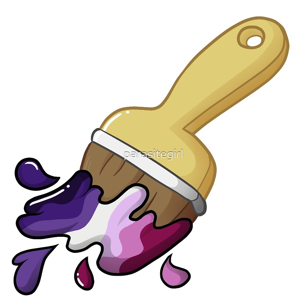 "Neopets Moon Lesbian Pride Paint Brush" by parasitegirl | Redbubble
