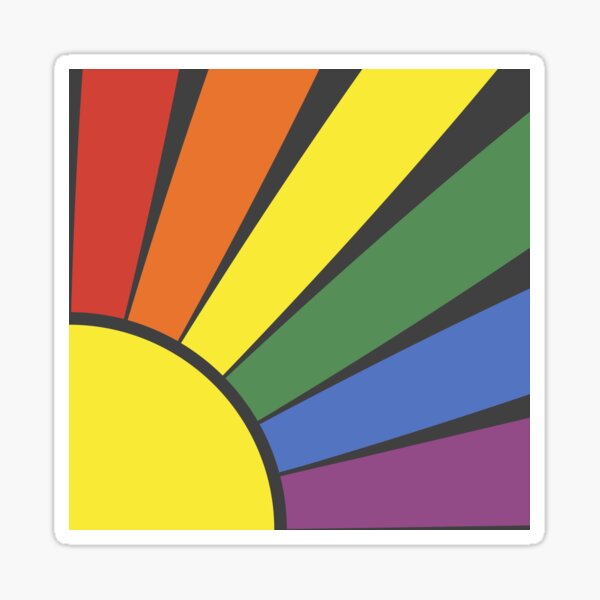 "Rainbow sun rays" Sticker for Sale by BattaAnastasia | Redbubble