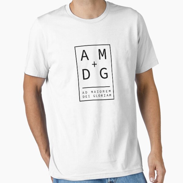 "Jesuit motto latin phrase: Ad Maiorem Dei Gloriam" Essential T-Shirt ...