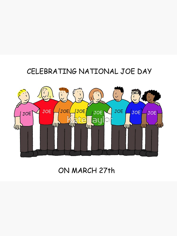 "National Joe Day March 27th Cartoon Group of People" Sticker by ...