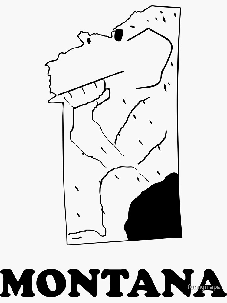 "A funny map of Montana 2" Sticker for Sale by funnymaps | Redbubble