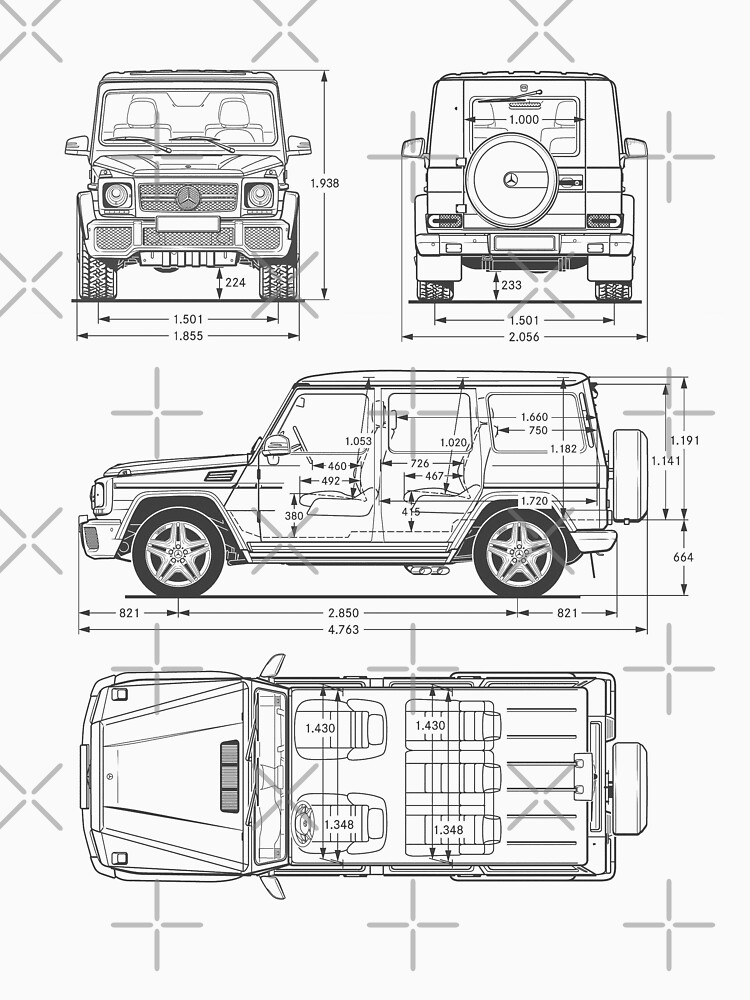 "G-Wagon Blueprint" T-shirt by bluprnt | Redbubble