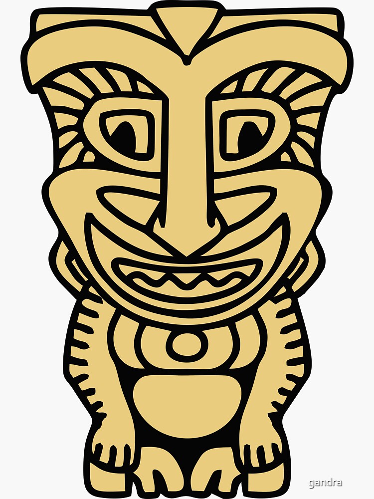 "demons, mask, mayan, aztec, indian" Sticker by gandra | Redbubble