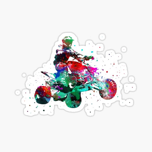 "Quad bike, motorcycle race" Sticker for Sale by Rosaliartbook | Redbubble