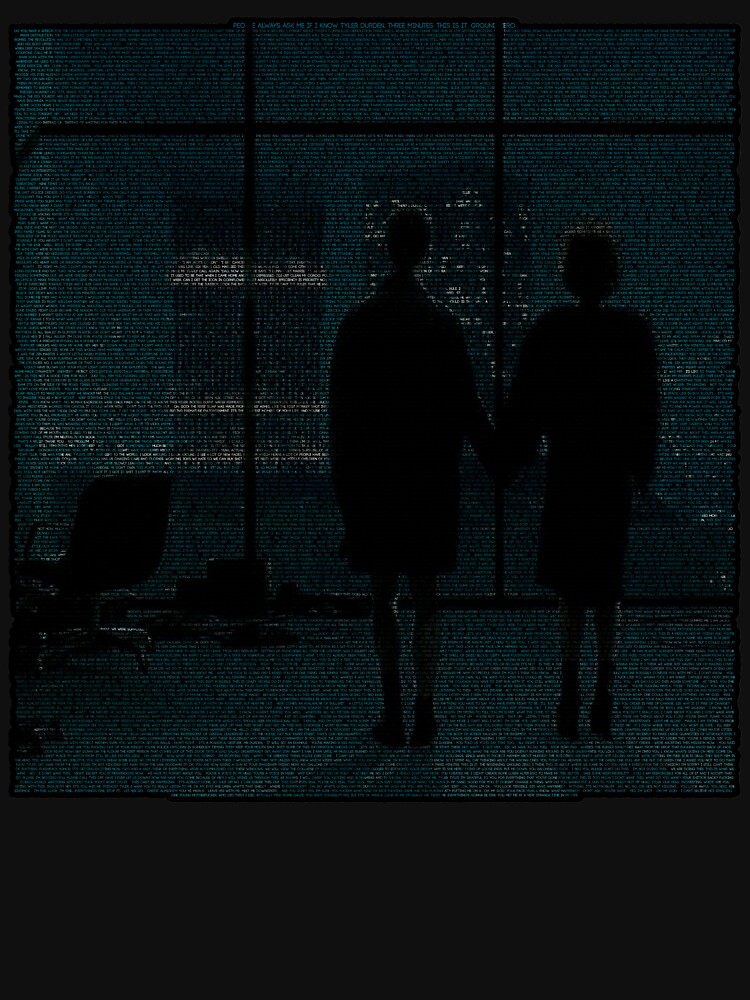 "Fight Club / Entire Movie Script / Final Scene / BlackBG" T-shirt for ...