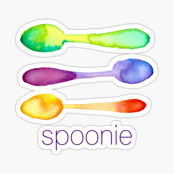 "Watercolor Spoons for Spoonies" Sticker by KelseyLovelle | Redbubble