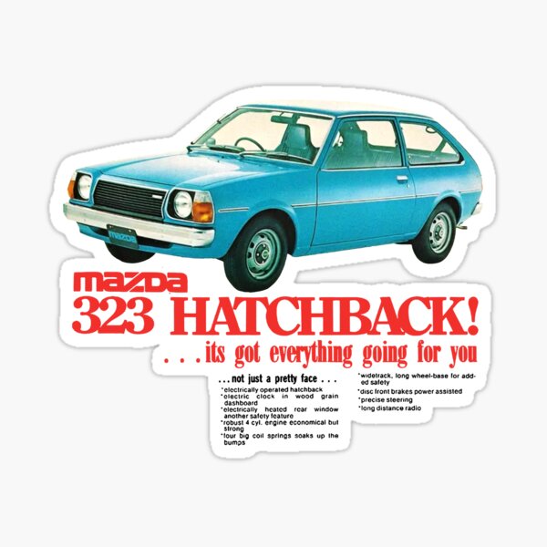 "MAZDA 323" Sticker by ThrowbackMotors | Redbubble
