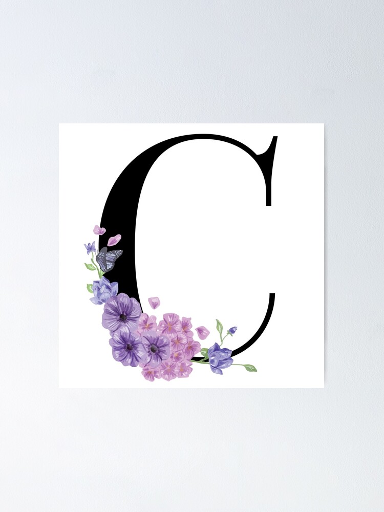 "Purple Floral Letter C" Poster for Sale by BuffyDesign | Redbubble