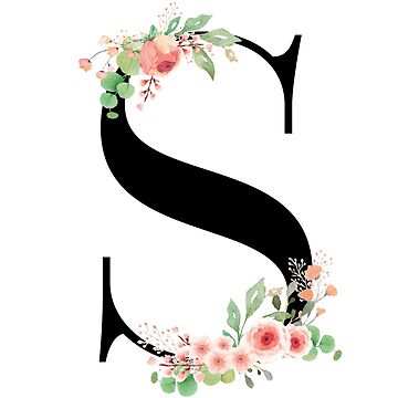 "Pink Floral Letter S" Poster for Sale by BuffyDesign | Redbubble