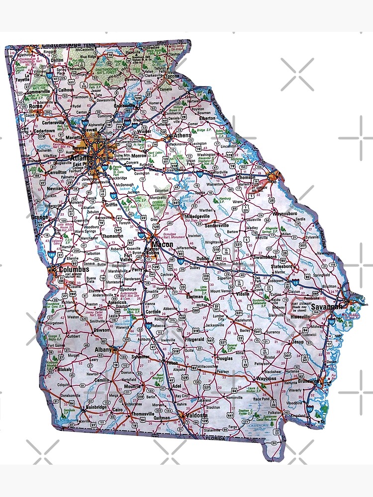 "Georgia Roadmap" Poster for Sale by Havocgirl | Redbubble