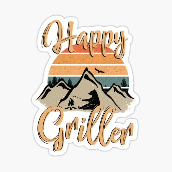 "Happy Griller" Sticker for Sale by secondskineu | Redbubble