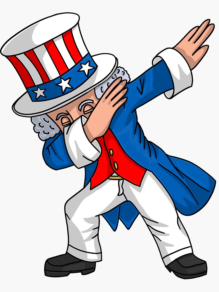 "4th of July Party design for Kids Boys Men Dabbing Uncle Sam" Sticker ...