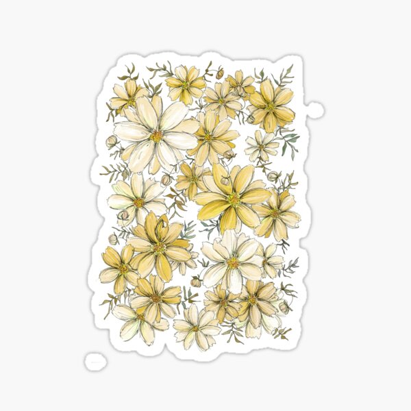 "Gold and Cream Flower Pattern" Sticker for Sale by JRoseDesign | Redbubble