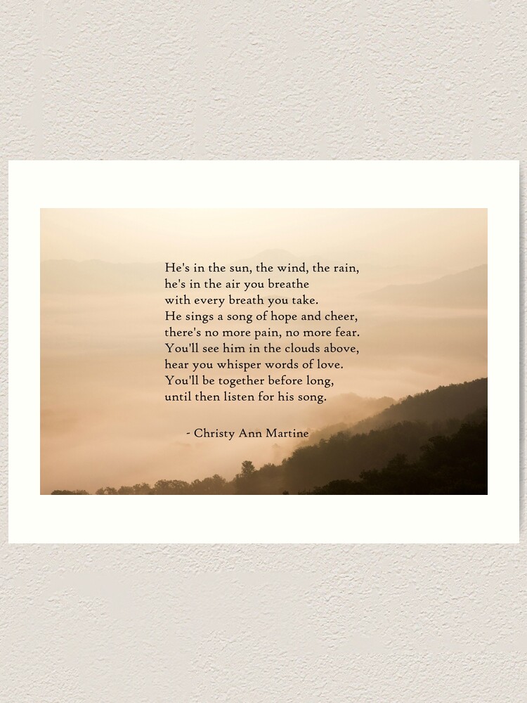 "He's In the Sun Poem " Art Print for Sale by ChristyMartine | Redbubble