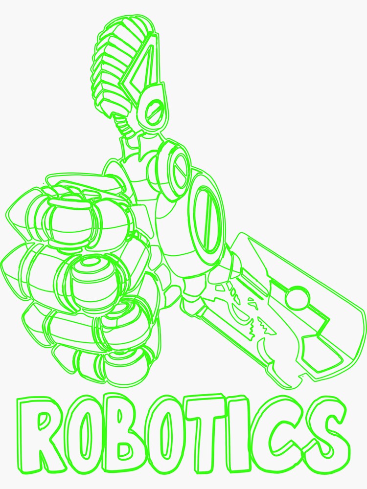 "Thumbs Up For Robotics! Neon Green T-Shirt" Sticker for Sale by ...