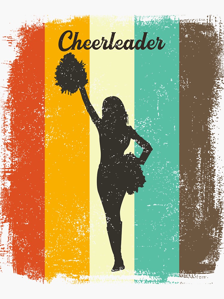 "Cheerleader Retro 70s Vintage Cheerleading Girl Gift" Sticker by ...