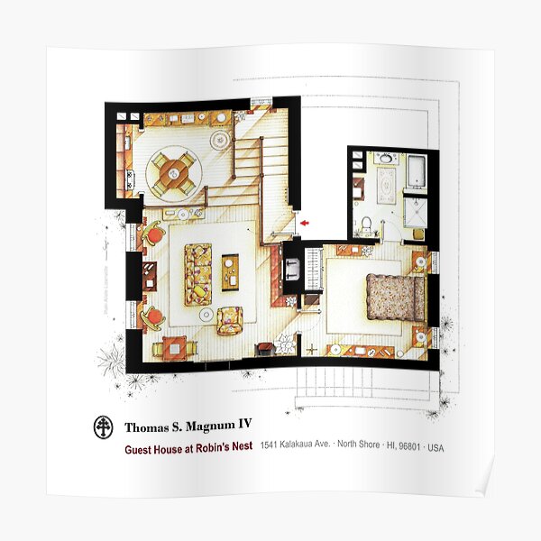 "Guest House at Robin's Nest from the TV series MAGNUM PI" Poster for ...