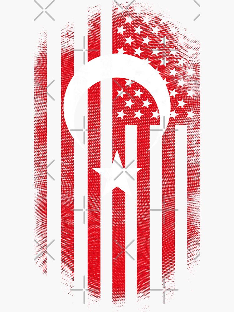 "Turkish American Flag Turkey and USA Design" Sticker for Sale by ...