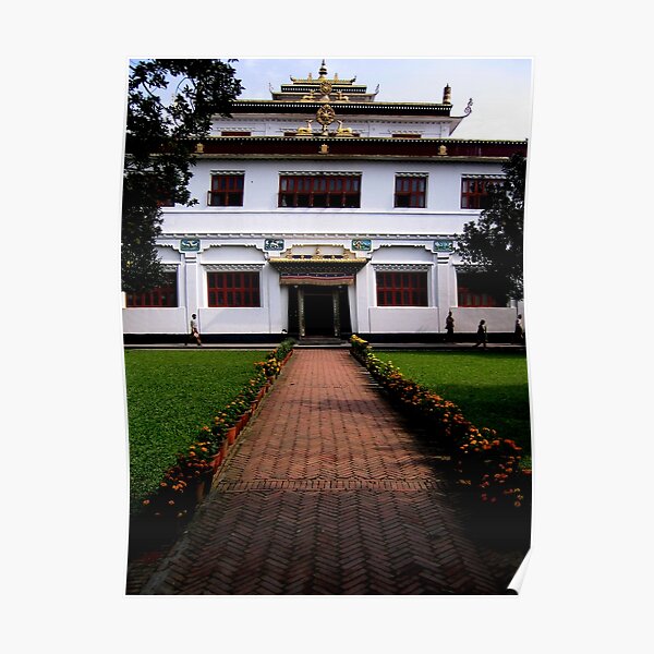 "white gompa. bouddhanath, kathmandu" Poster by bodhiimages | Redbubble
