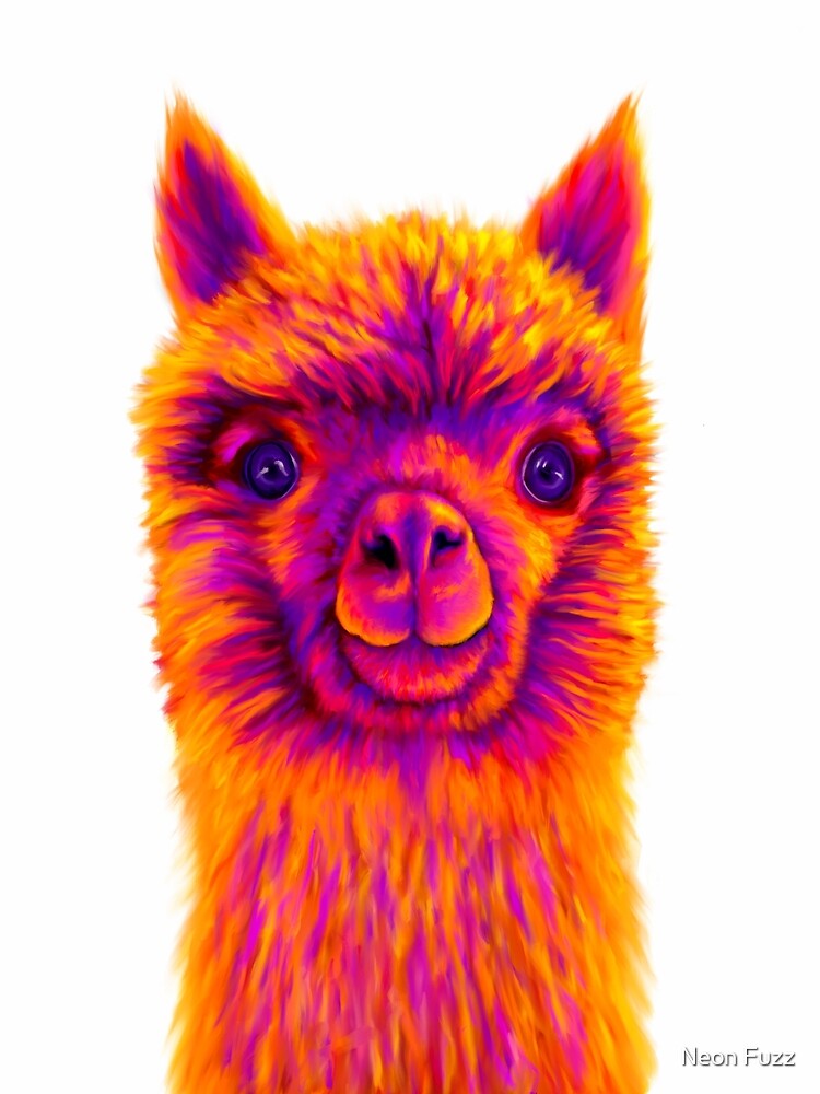 "Alfred the Alpaca" by Neon Fuzz | Redbubble