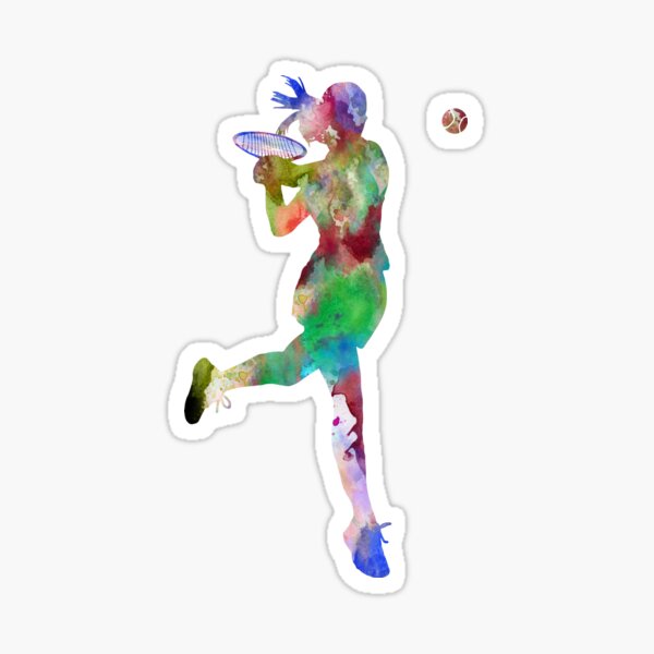 "Female tennis player" Sticker for Sale by Rosaliartbook | Redbubble