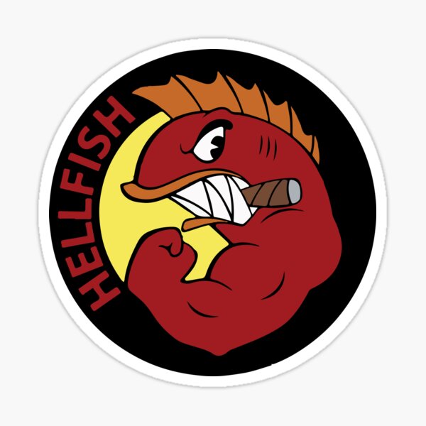Flying Hellfish Stickers | Redbubble