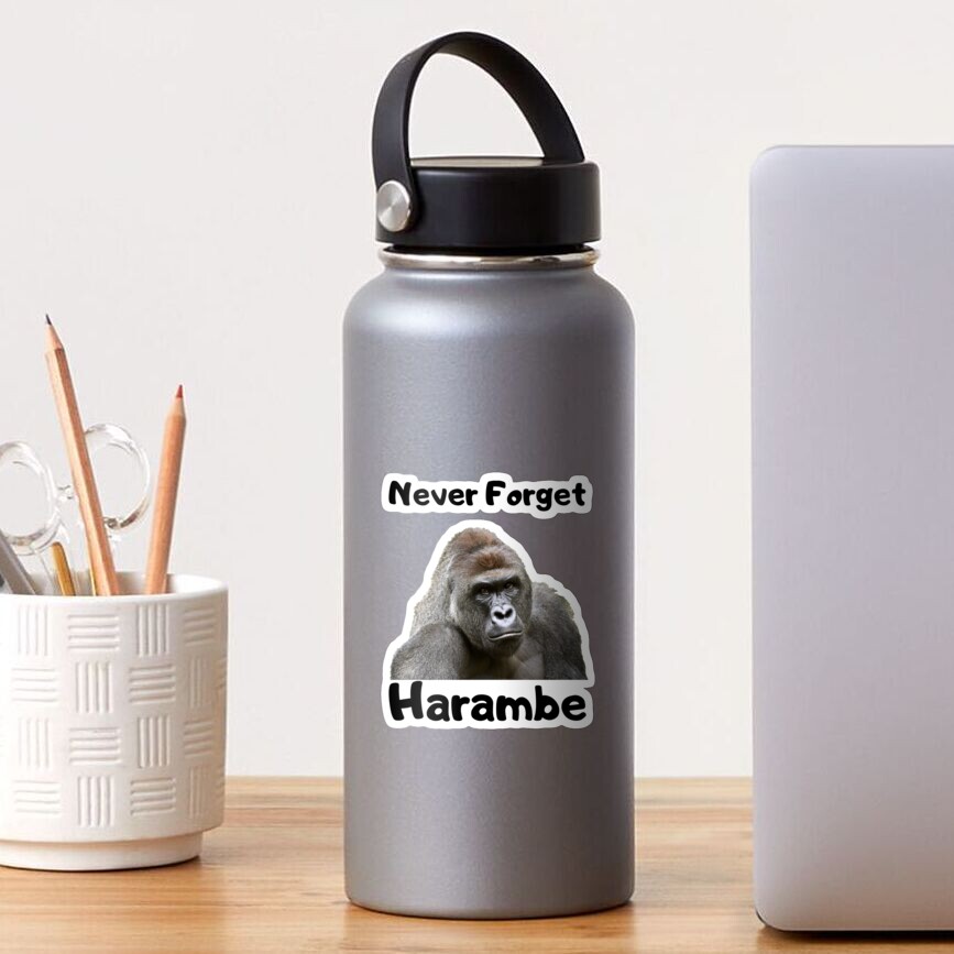 "Never Forget Harambe" Sticker by mairebertnick | Redbubble