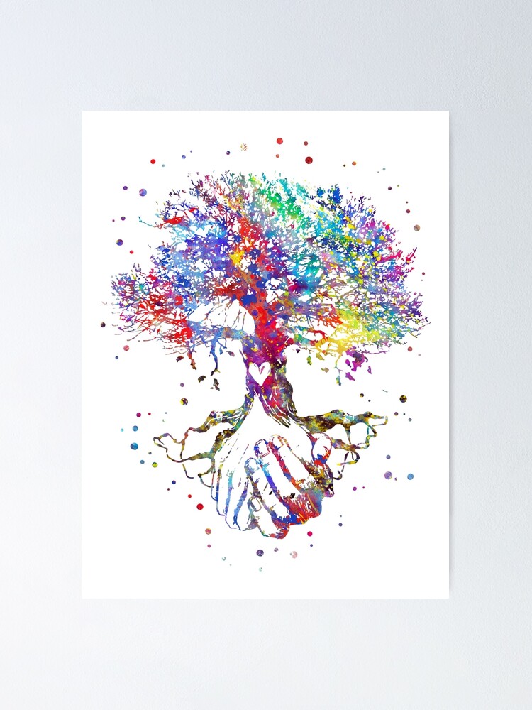 "Love tree, watercolor love tree" Poster for Sale by Rosaliartbook ...