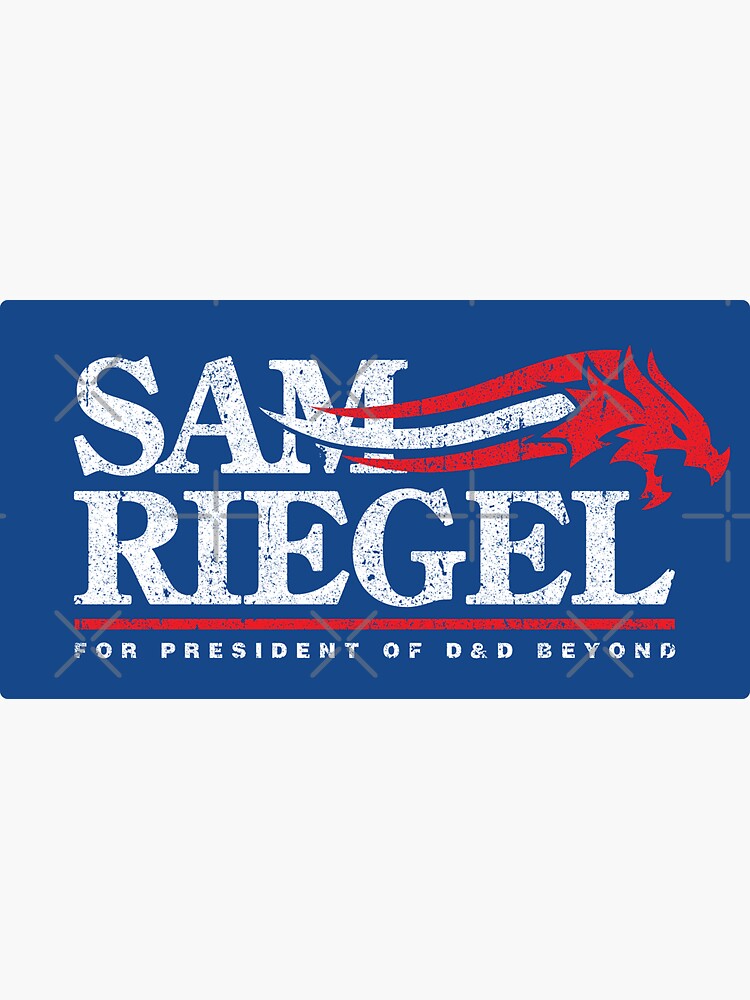 "Sam Riegel for President" Sticker by huckblade | Redbubble