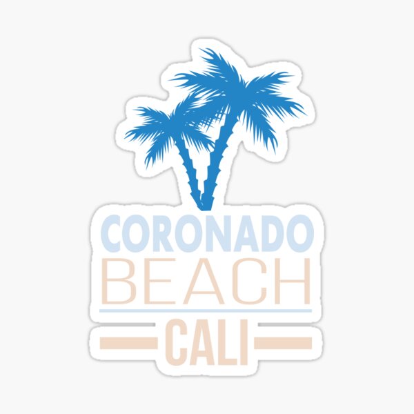 "Coronado Beach California with Palm Trees" Sticker by TeagoShirts ...
