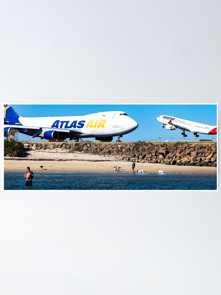 "Aircraft on airport runway with blue sky. Australia." Poster for Sale ...